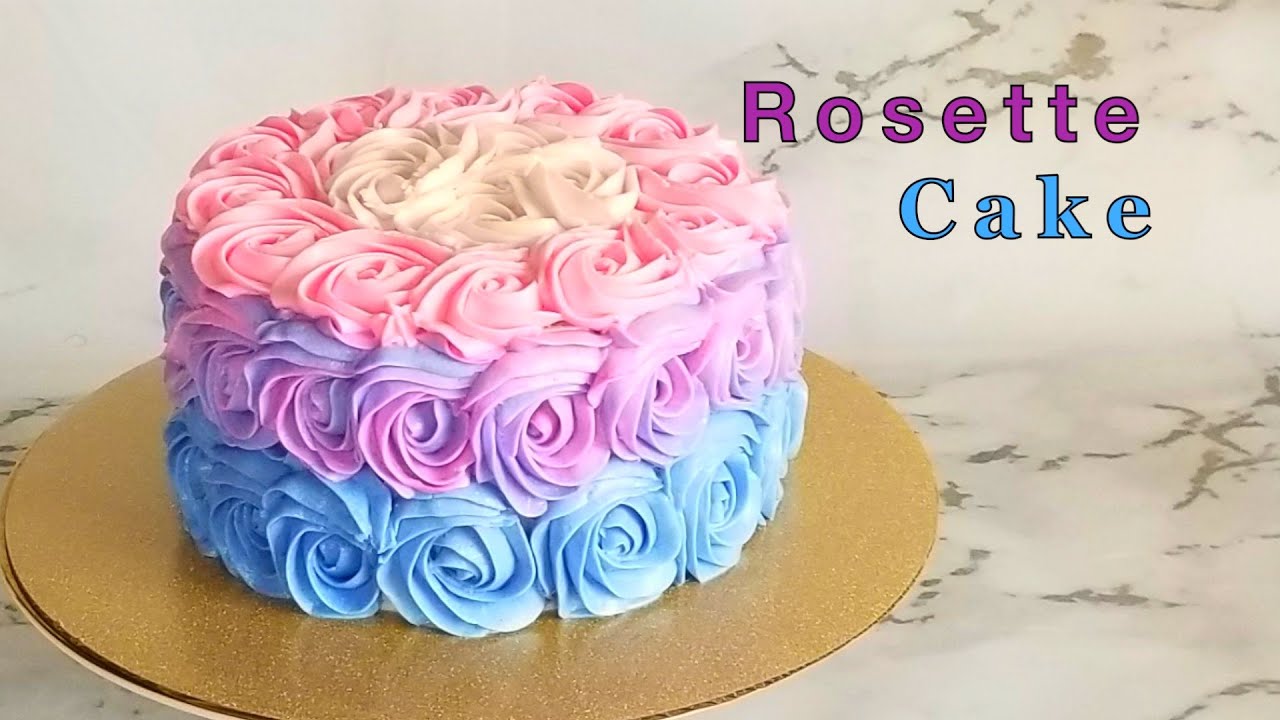 ROSETTE CAKE Tutorial || Ombre cake || How to make a Rosette cake || Malayalam || Ombre Rosette ...