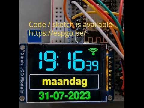 ESP8266 & SPI display (ST7789) NTP clock - YouTube