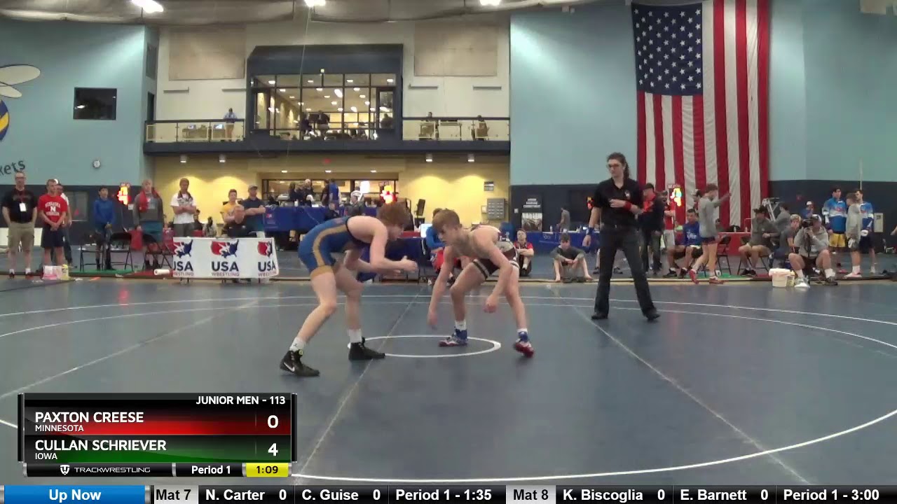 Junior Men 113 Paxton Creese Minnesota Vs Cullan Schriever Iowa - YouTube