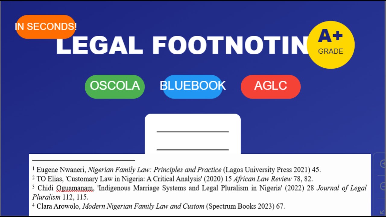 Add Footnote to your Law Essay - YouTube