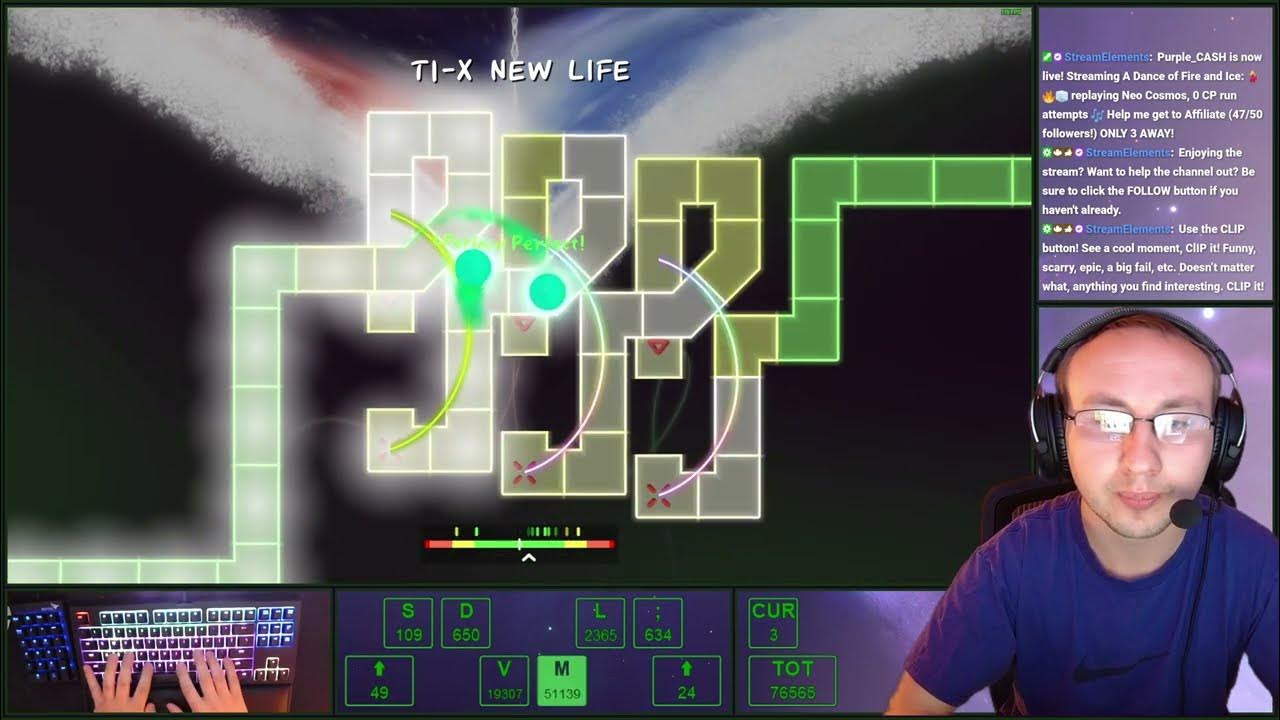 [ADOFAI Neo Cosmos] T1-X: NEW LIFE Clear | 0 checkpoints | 4/6 medals | key viewer - YouTube