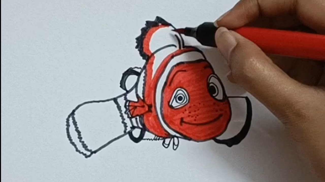 How to draw Marlin Drawing finding Nemo Johannes Vermeer - YouTube