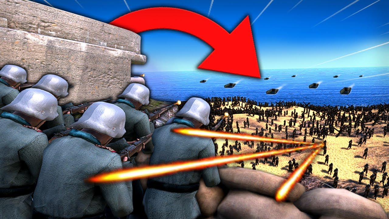 10000 Americans in BRUTAL D-DAY Beach Invasion! UEBS Ultimate Epic Battle Simulator - YouTube
