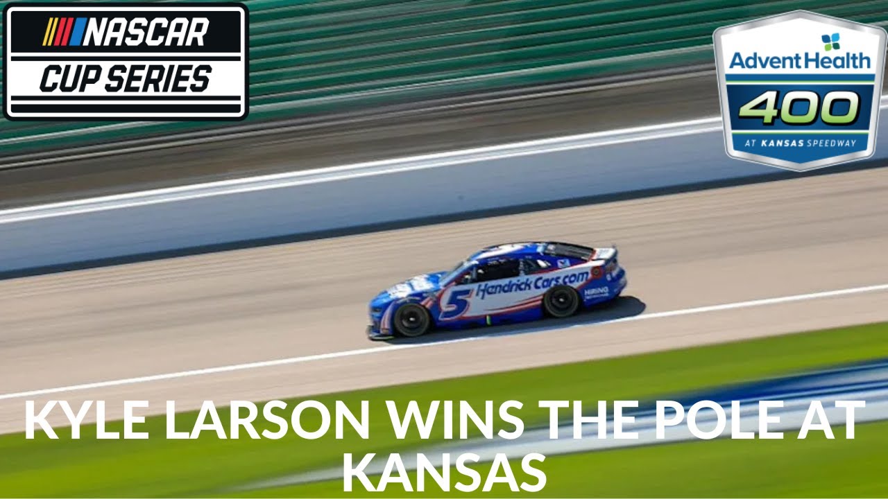 Kyle Larson Wins The Pole At Kansas - YouTube