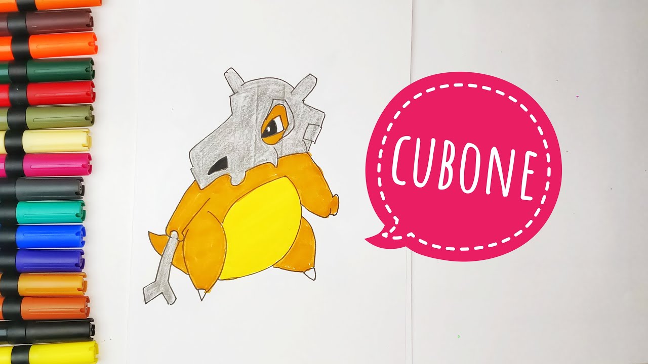 How to draw Cubone Pokemon | Cubone Pokemon from Pokemon | Pokemon ...
