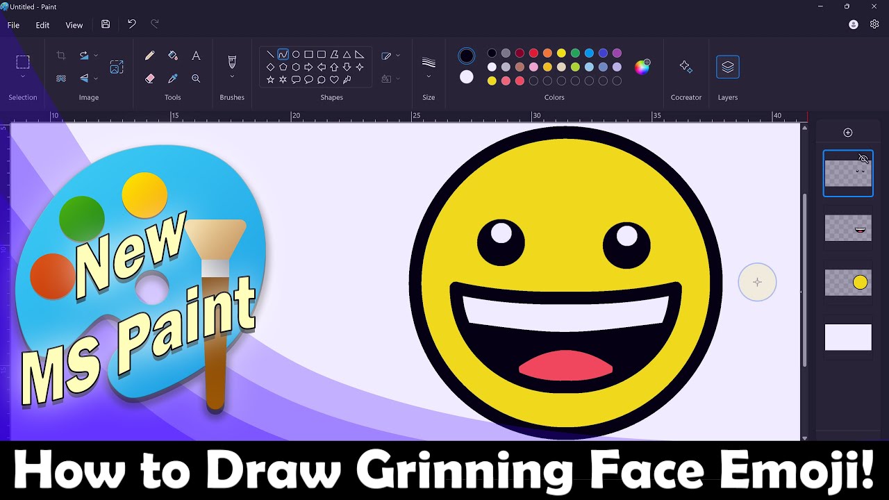 How to draw Grinning face emoji 😄 - YouTube