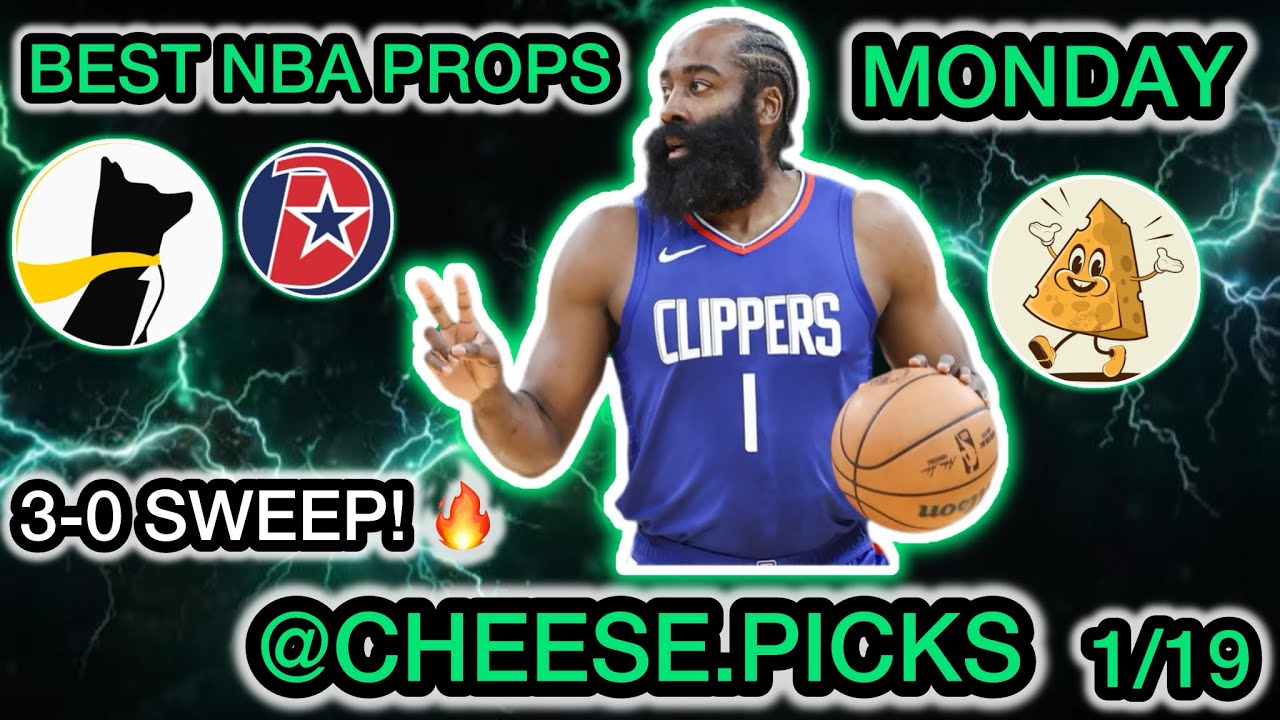 3-0 SWEEP! BEST NBA Player Props for Monday 1/19 - BEST NBA PLAYER ...