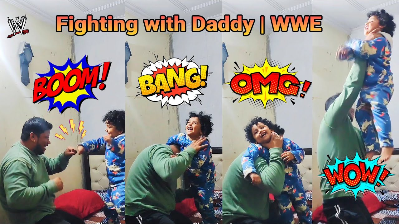 Cute baby Fighting with Daddy | wwe #youtube - YouTube