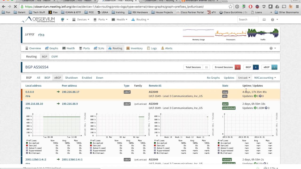 BGP SNMP polling with Observium @ IETF - YouTube