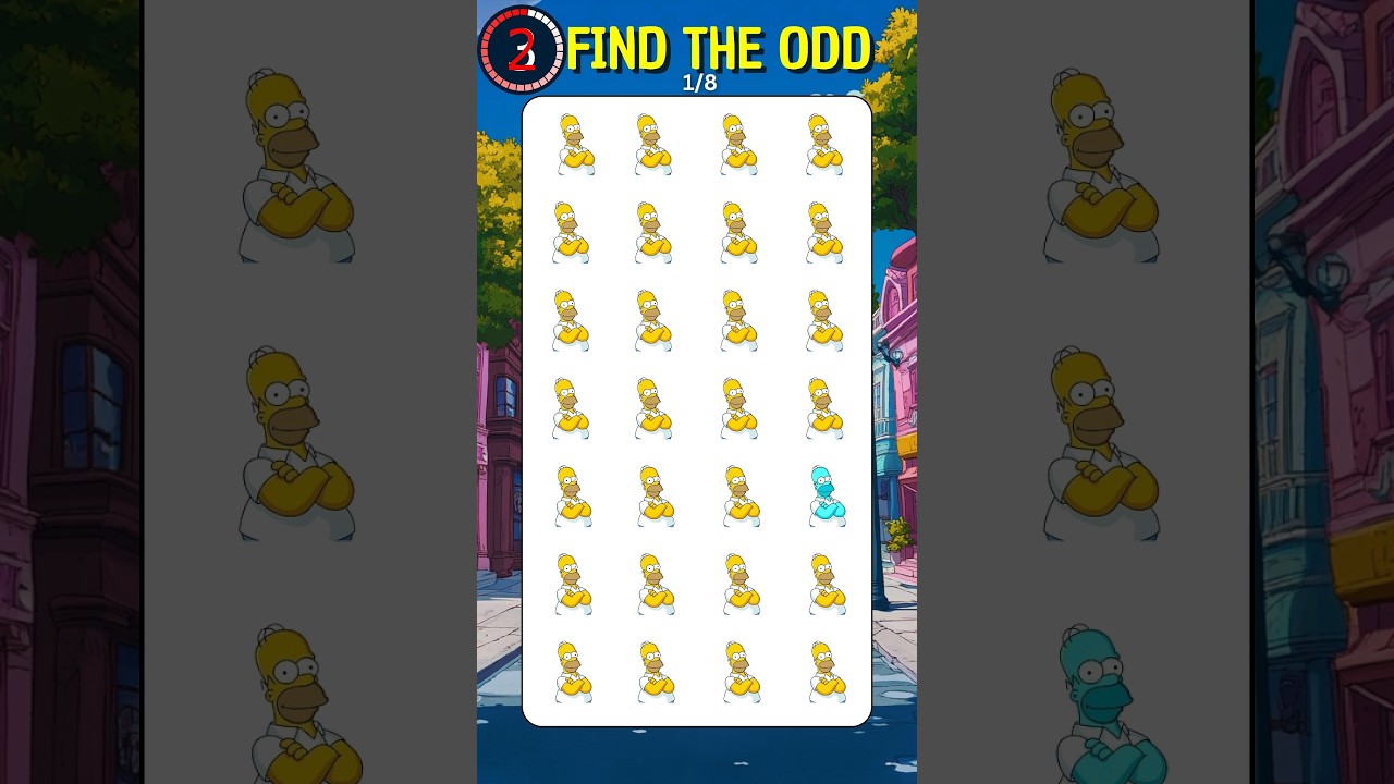 Can you find the odd Simpsons Character? #simpsons - YouTube