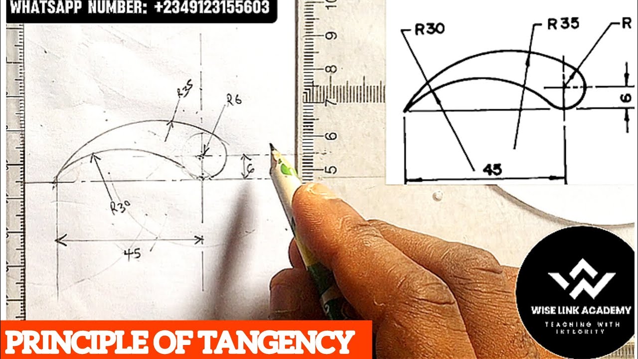 PRINCIPLE OF TANGENCY (4)TECHNICAL DRAWING Well Explained # ...