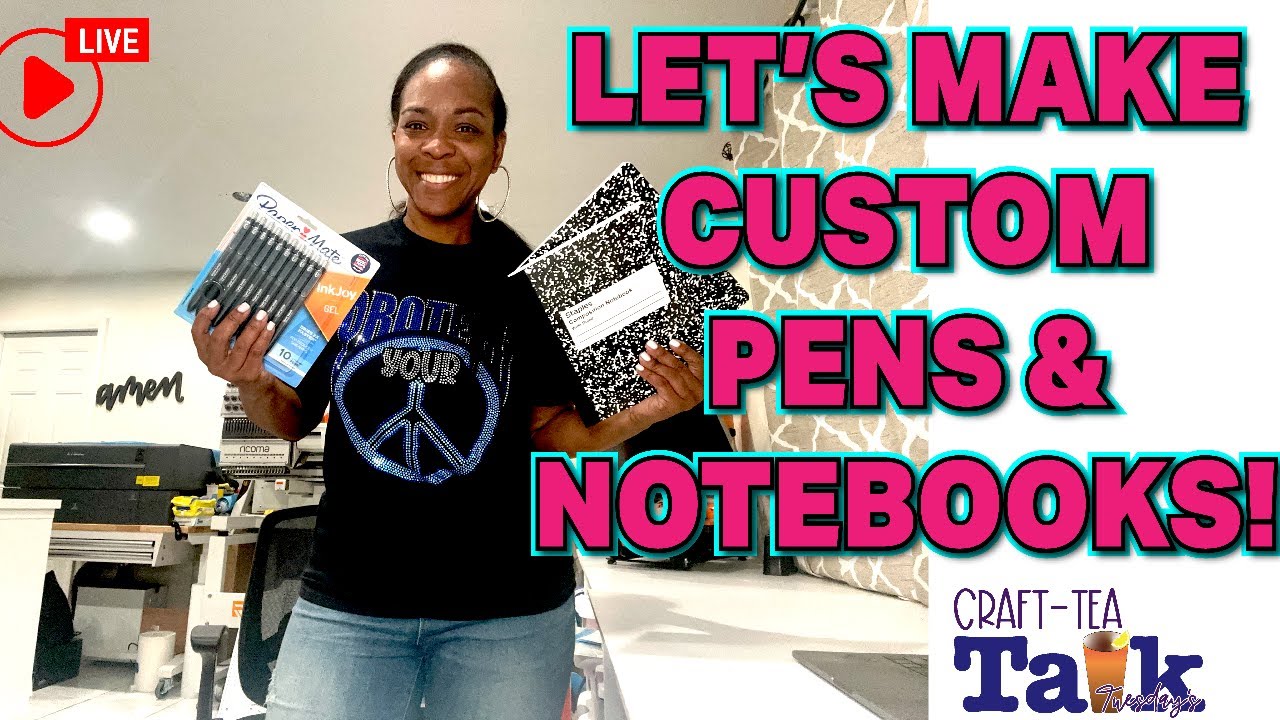 Craft-Tea Talk | Custom Pens and Composition Notebooks - YouTube