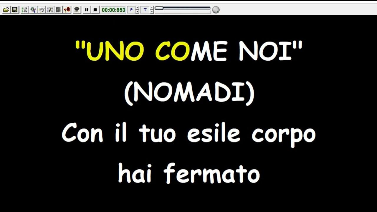 Nomadi - Uno come noi (Karaoke Devocalizzata) - YouTube
