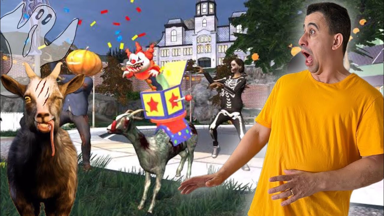 O HALLOWEEN CHEGOU NO JOGO DA CABRA MALUCA - Goat Simulator - YouTube