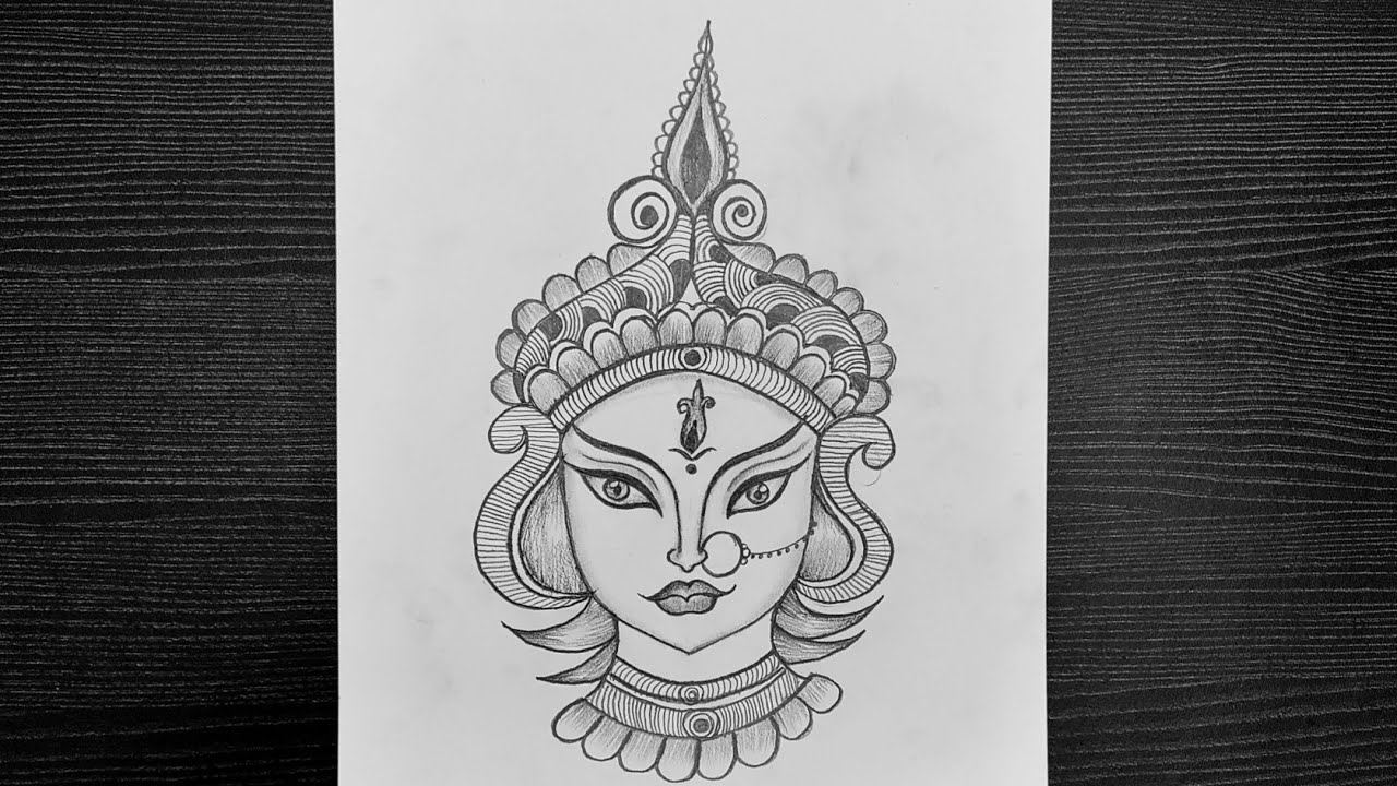 Maa Durga Face Drawing // Navratri Special Drawing // Pencil Drawing ...