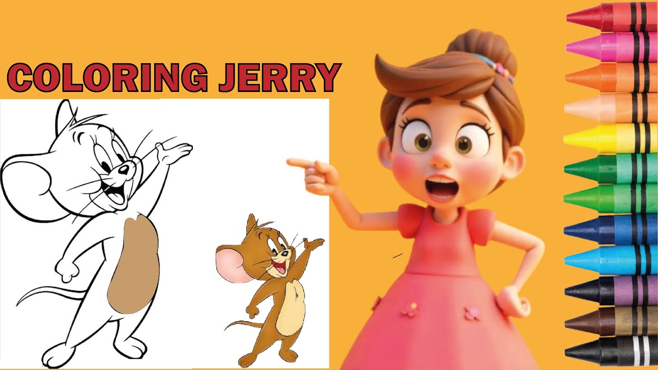 Color Jerry Along With Me | HAPPY COLOURING WORLD - YouTube