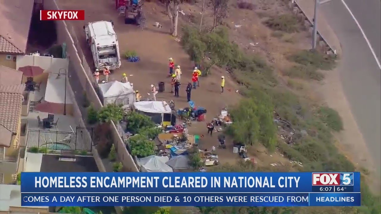 Homeless Camp Cleared Out In National City - YouTube
