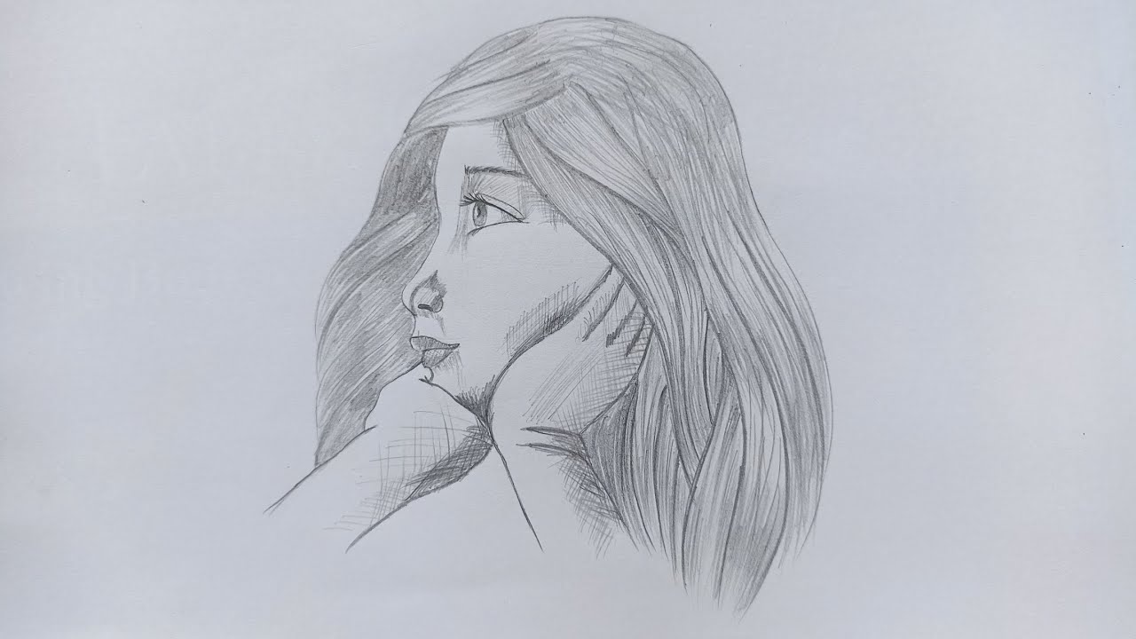 how to draw a girl face side view step by step || easy way to draw side ...