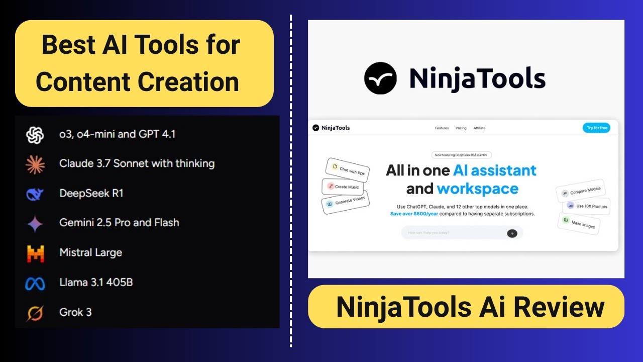 NinjaTools AI Review | Best AI Tools for Content Creation? (Images, Videos, Music & More) - YouTube