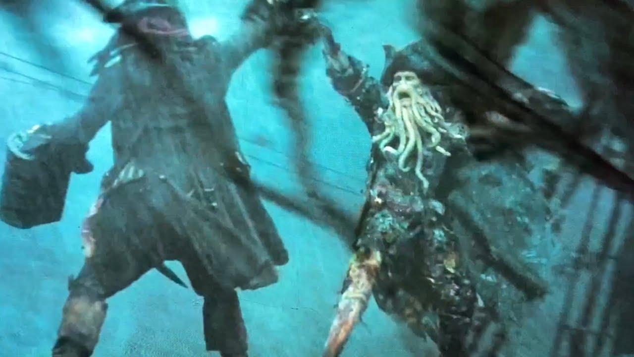 The Captain Jack Sparrow VS Davy Jones Duel - (Potc At Worlds End ...