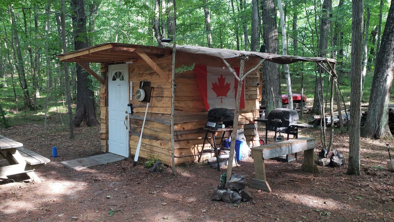 a night at my off grid shack (part 1) - YouTube