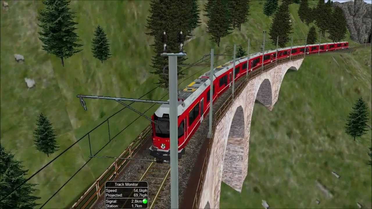 ORTS: RhB trains on Unesco Albula route. First part - YouTube