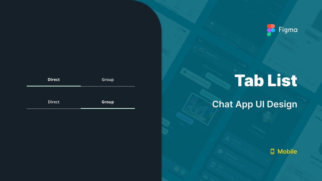 Designing Tab List Component on Chat App Mobile using Figma • 4/10 ...