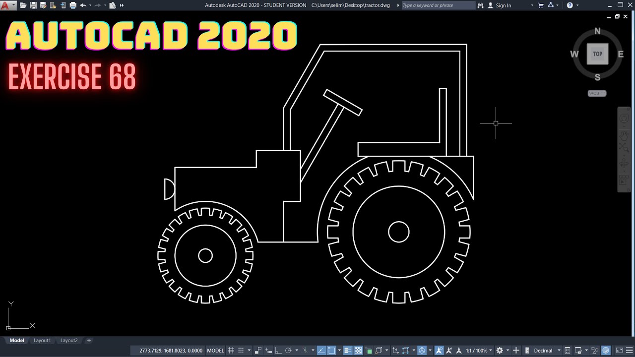 Autocad Traktör Çizimi | Autocad Tractor Drawing | Autocad Dibujo de ...