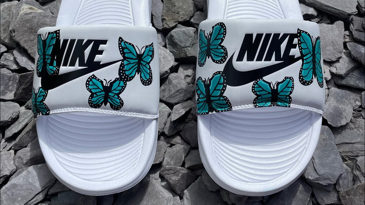 Custom Butterfly Nike Slides - YouTube