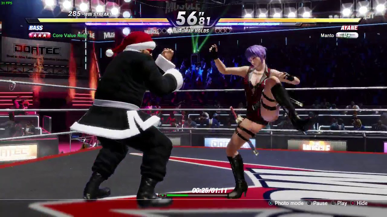 DOA6 Bass vs no core value noob ayane 286 wins - YouTube