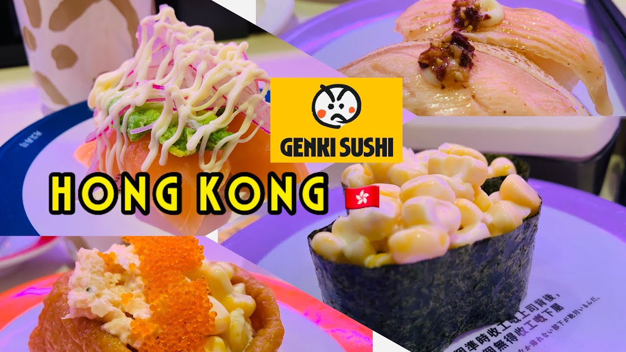 HONG KONG VLOG | Trying Famous JAPANESE SUSHI | Hong Kong GENKI SUSHI # ...