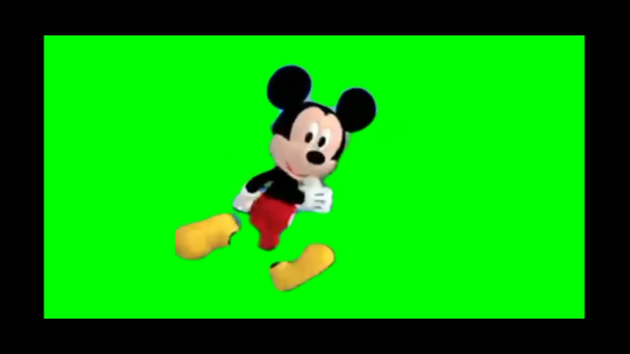 mickey mouse running green screen - YouTube