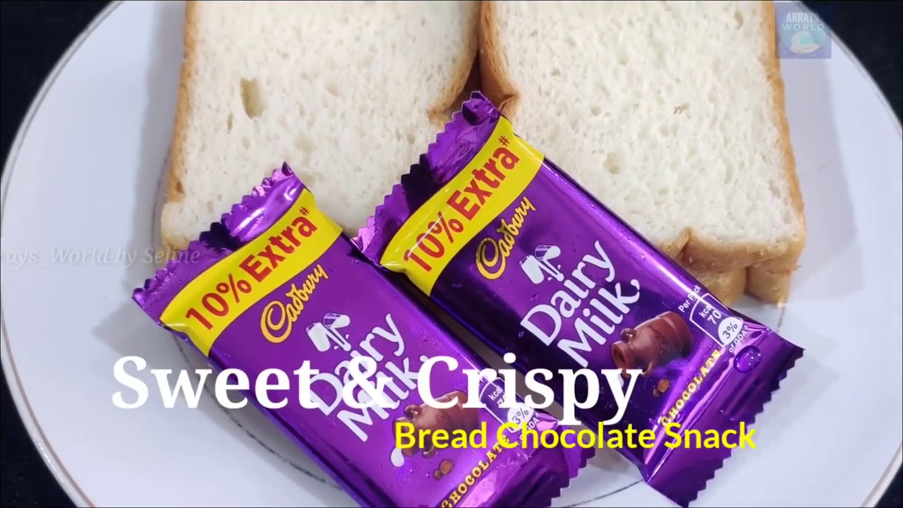 5 minutes sweet & Crispy bread snacks | Bread chocolate Snacks | simple ...