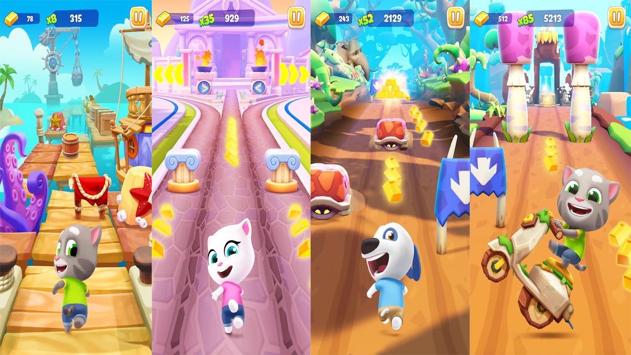 Talking Tom Gold Run 2 - All Characters Unlocked Full Screen 4K ...