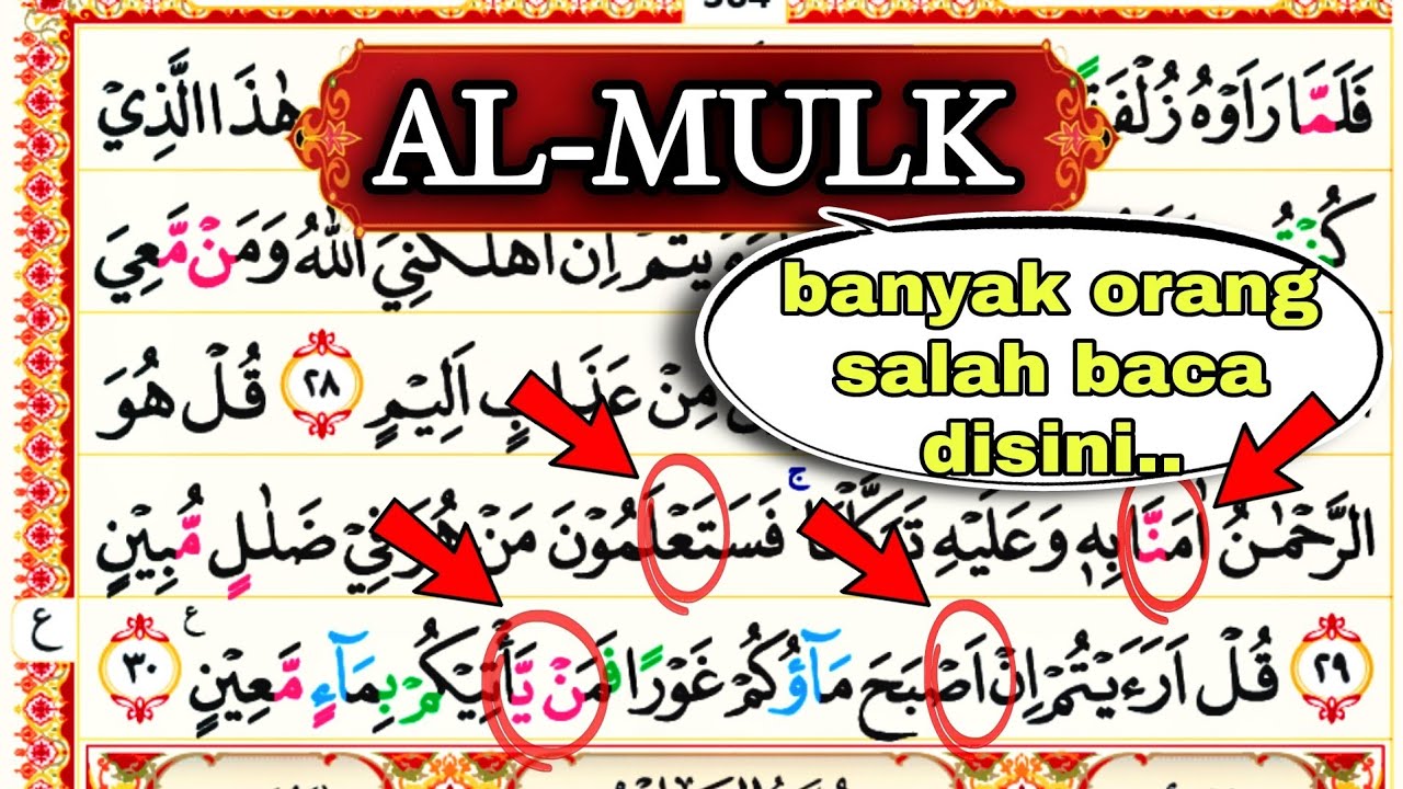 Cara baca Surah Al-Mulk dengan Tahsin dan Tajwid yang benar langsung ...