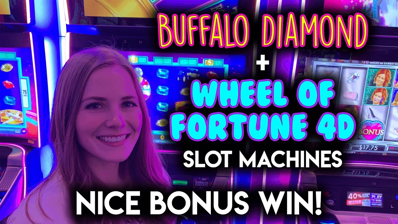 MAX BET BONUSES!! Wheel of Fortune 4D and Buffalo Diamond Slot Machines ...