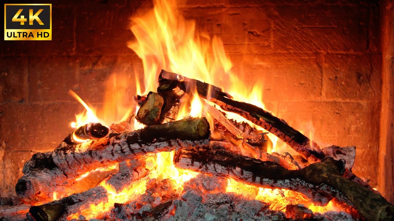 🔥 Cozy Fireplace Ambience in 4K: Relaxing Fire Crackle for 4 Hours ...