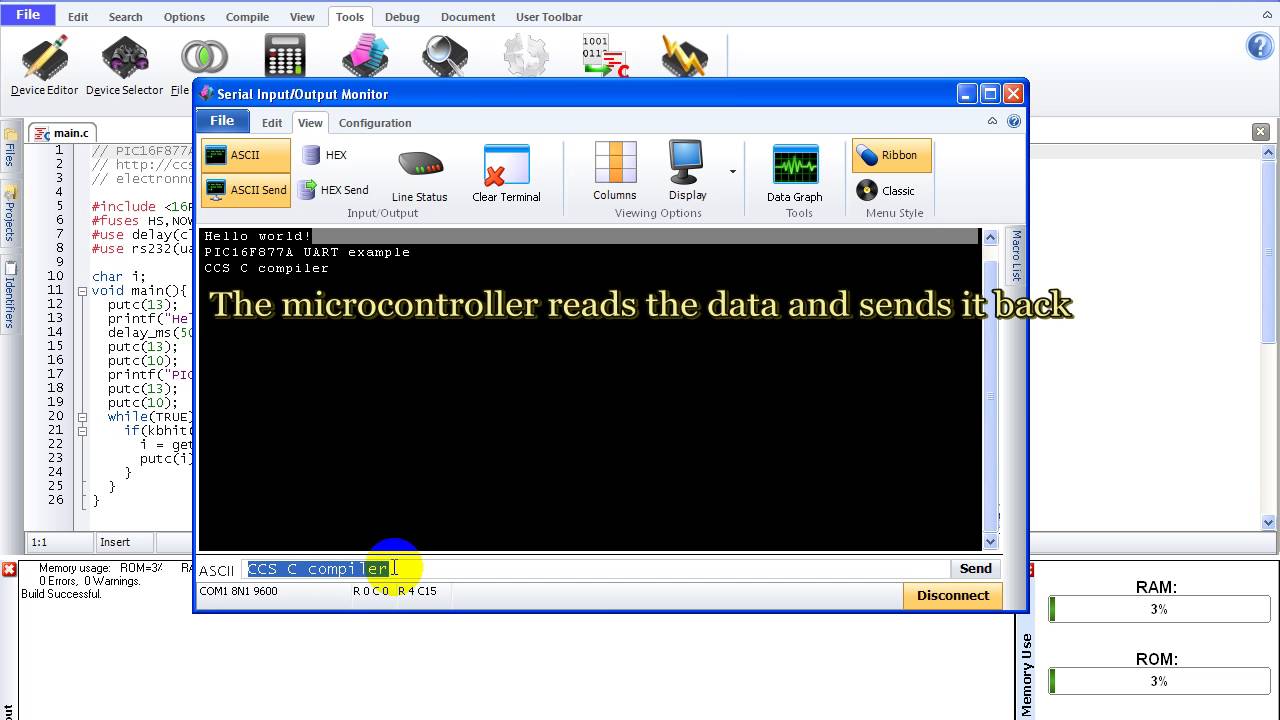 Pic16f877a Microcontroller Uart Example Youtube 8625