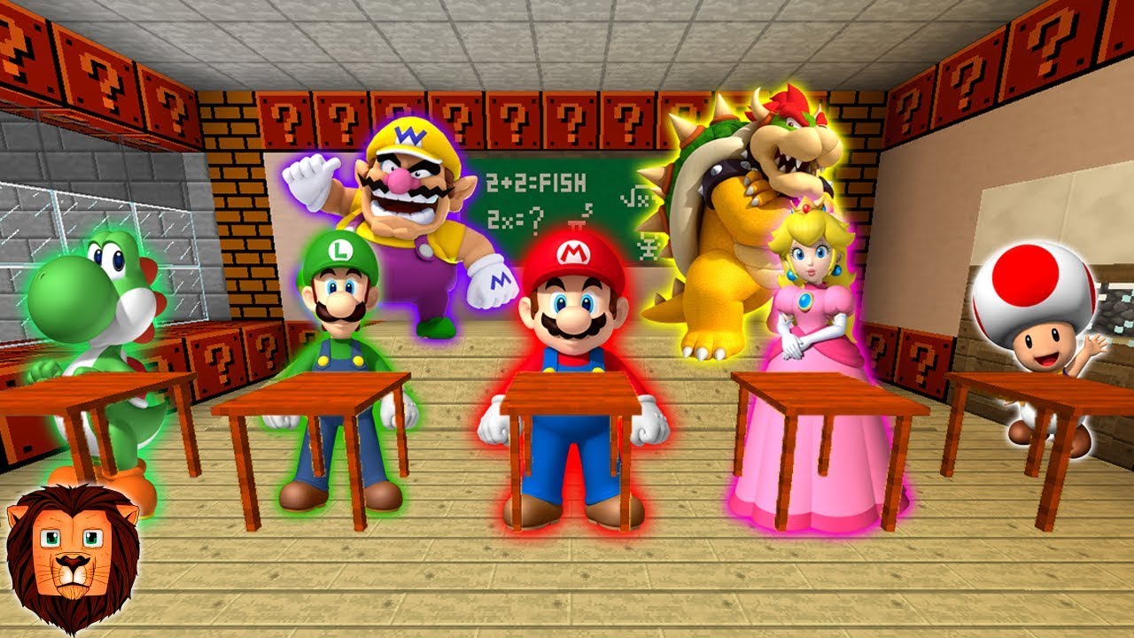 Minecraft LA ESCUELA de MARIO en MINECRAFT | MARIO VA A LA ESCUELA EN ...