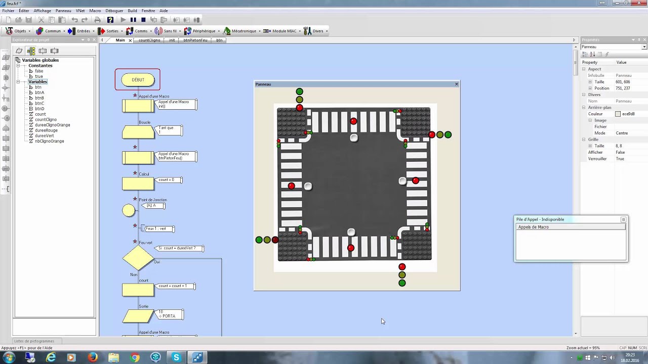 Flowcode PIC 18f45k20 - Feu de signalisation - YouTube