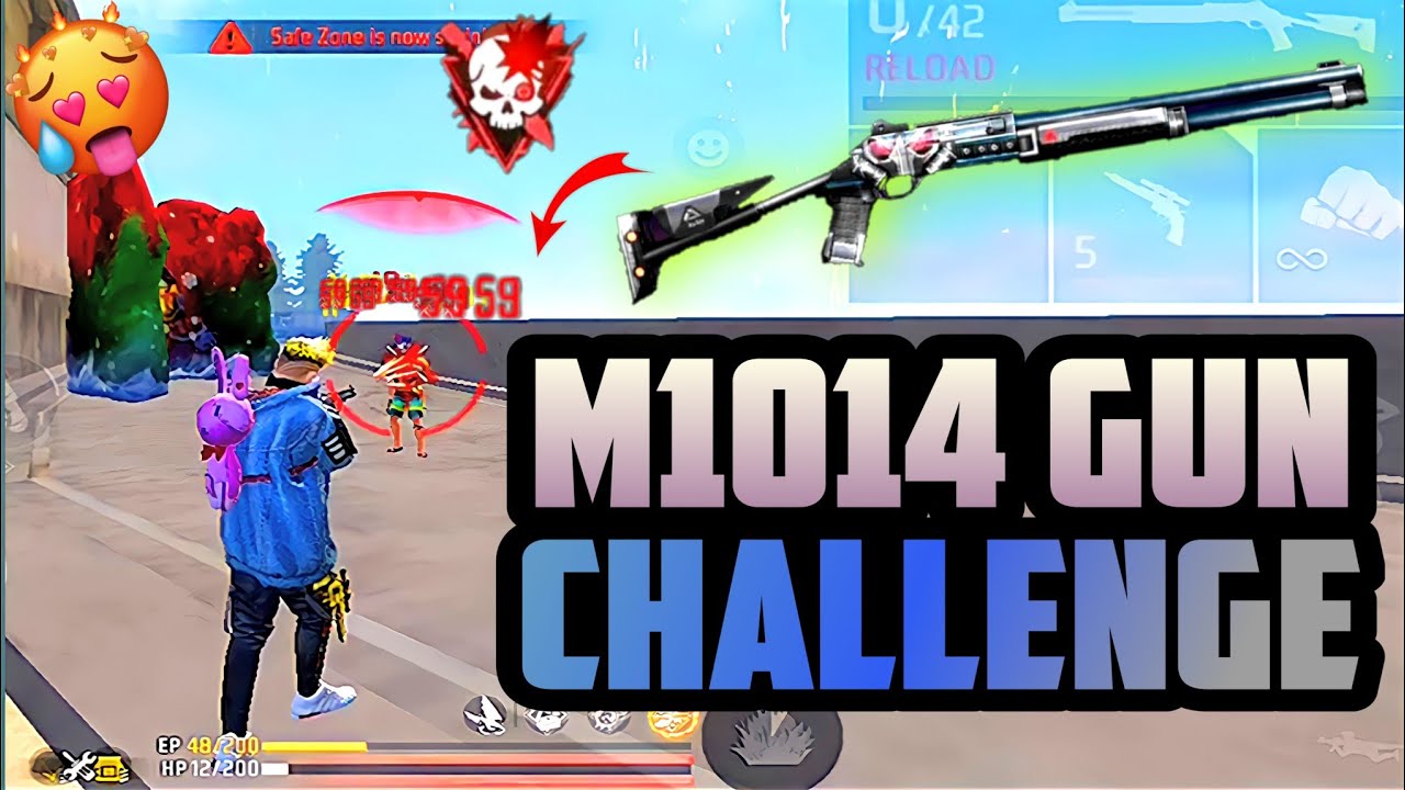 Free Fire M1014 Gun Challenge | Only Rank Game Challenge - YouTube