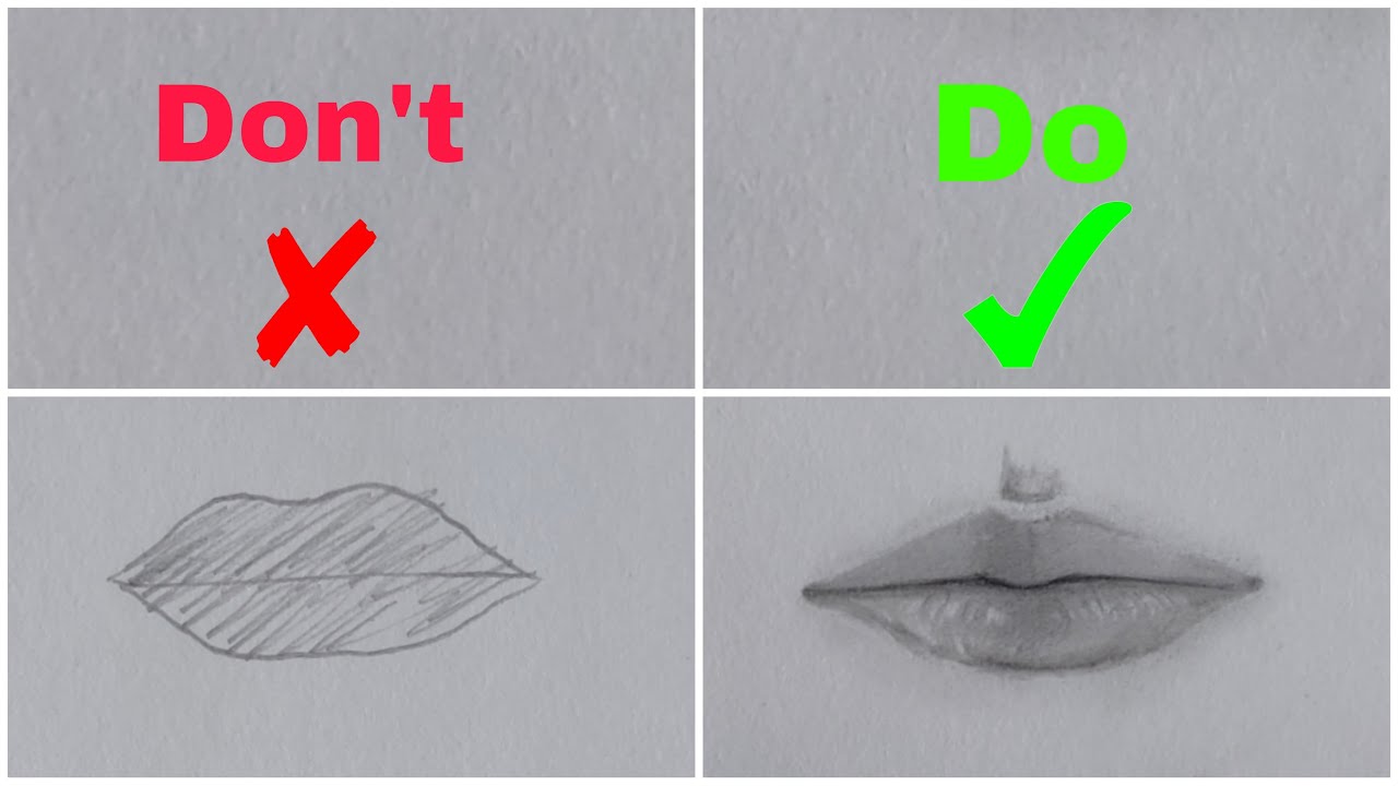 How to draw Lips I Easy Step by step for beginners I Do VS Don’t I ...