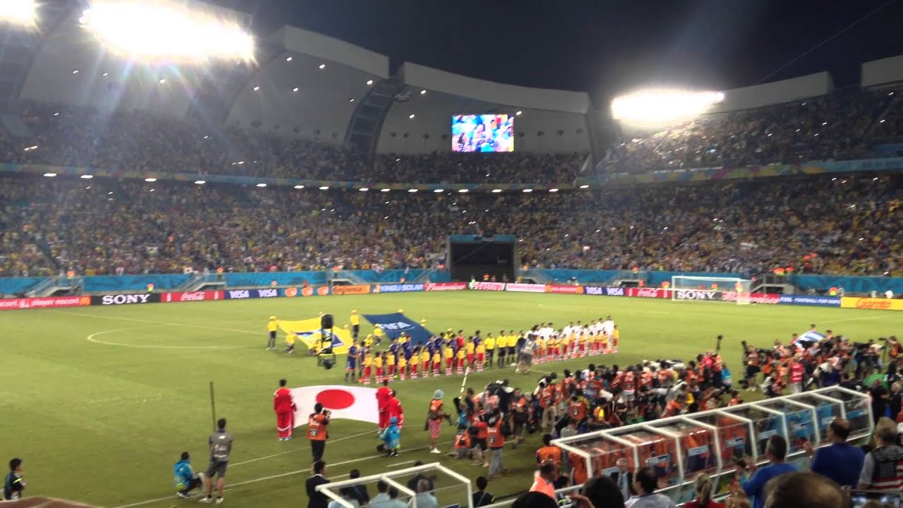 FIFA World Cup 2014 Game 2 of Japan vs Greece National Anthem - YouTube