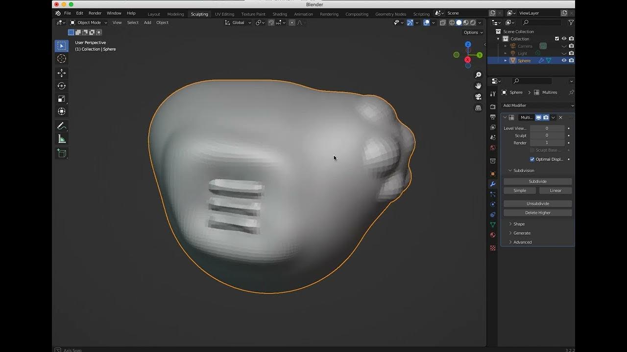 Sculpting - unsubdivide multi resolution Modifier - YouTube