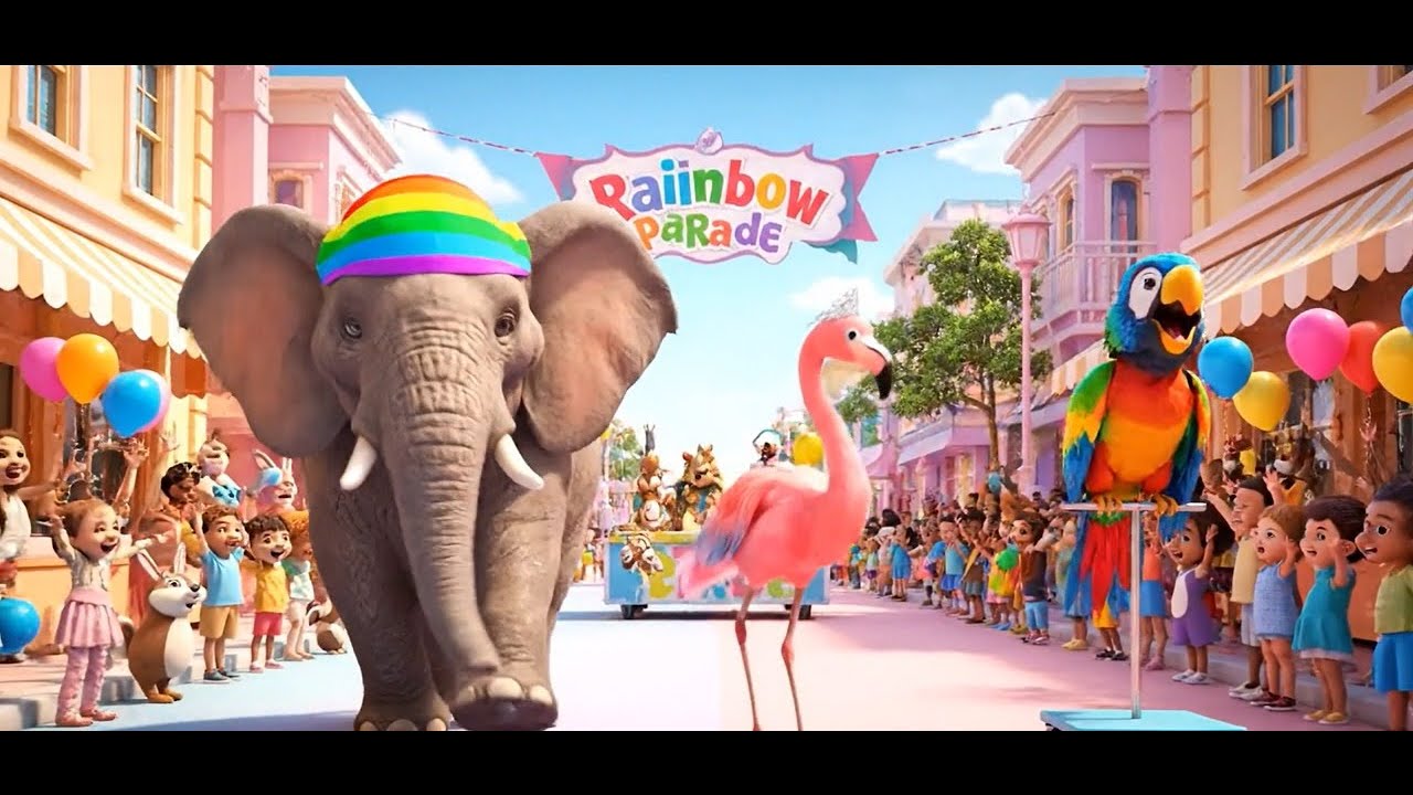 Dancing Elephant 🐘 & Friends at Rainbow Parade 🎉 | Kids Cartoon Show ...