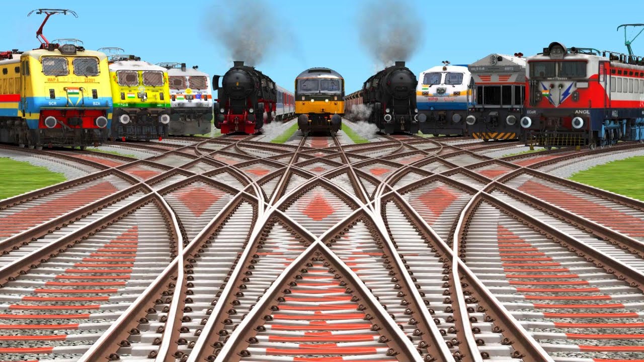 9️⃣ Railgadi Crossing On Bumpy Curved Animated Railroad Tracks ...