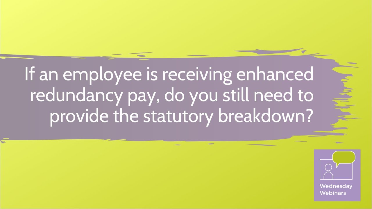 If an employee is receiving enhanced redundancy pay... - YouTube