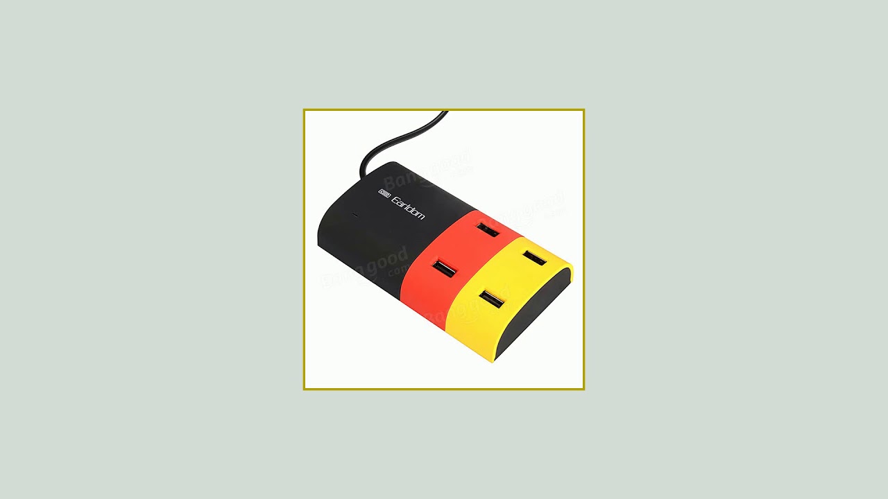 Earldom 5V 6.2A 4 Port HUB USB Charger - YouTube