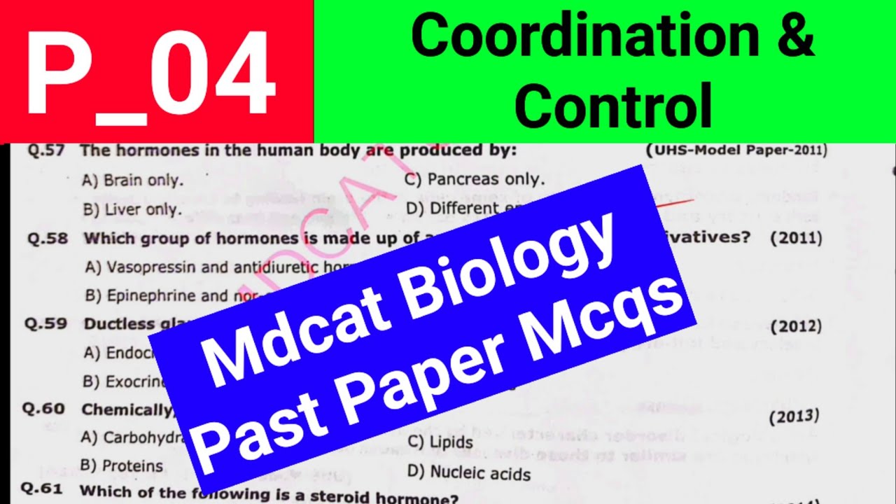 Mdcat biology past paper mcqs with solution|mdcat biology preparation ...