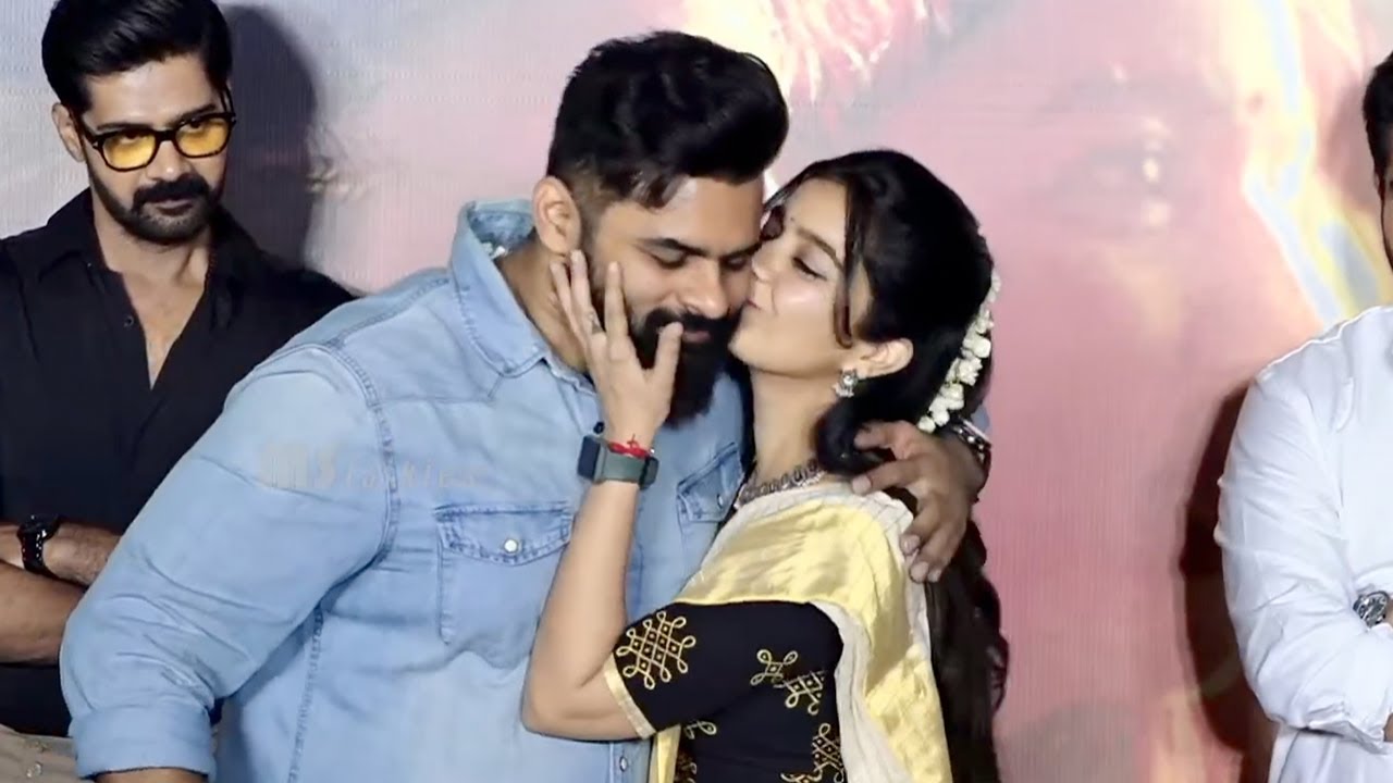 Actress Swathi Gives Kiss To Sai Dharam Tej @ Month Of Madhu Trailer Launch | MS Talkies - YouTube